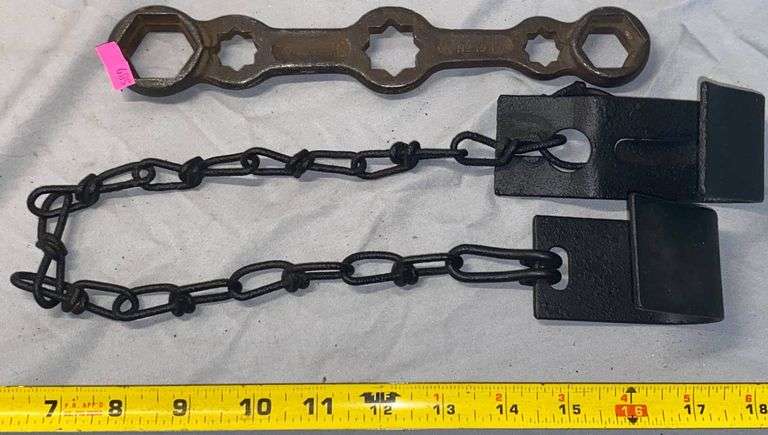 Iron Chain Implements and Cast Spanner Wrench - Metzger Property ...