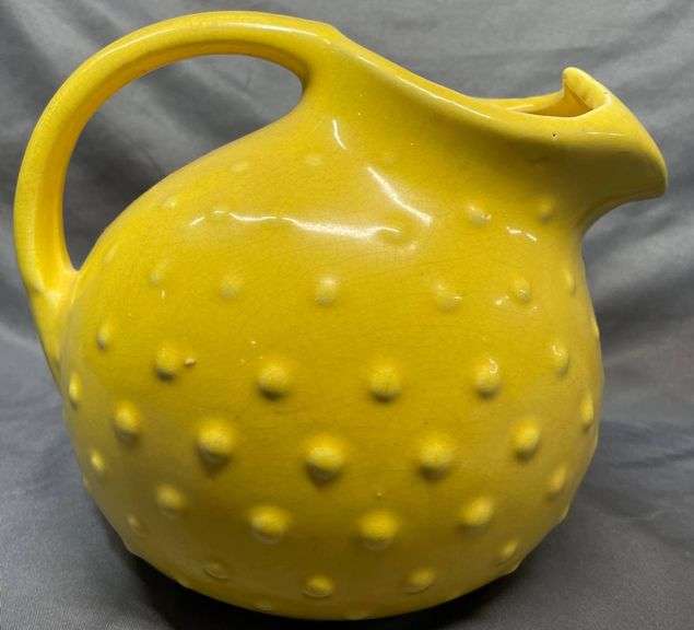 Yellow Pitcher with Textured Dot Design - Metzger Property Services, LLC
