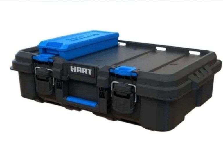 HART Stack System Tool Box with Small Blue Organizer & Dividers, Fits ...