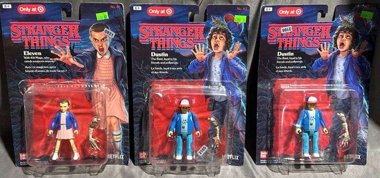 Three Stranger Things Action Figures by Bandai, 2021 - Metzger Property ...