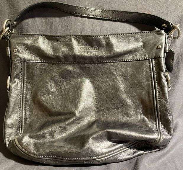 Coach Metallic Leather Shoulder Bag, 14”x11” - Metzger Property ...