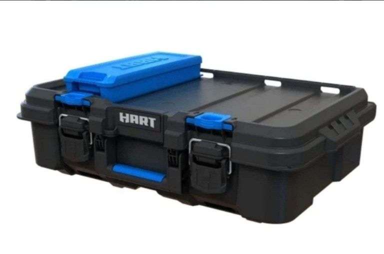 HART Stack System Tool Box with Small Blue Organizer & Dividers, Fits ...