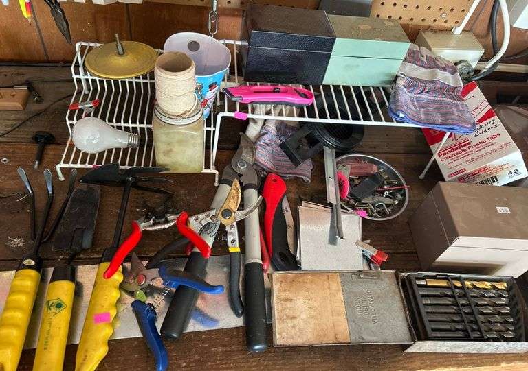 Tools, Hardware, and Supplies Including Drill Bits, String & Gardening ...