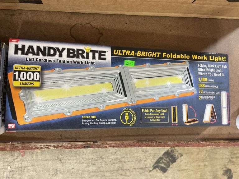 HANDY BRITE LED Cordless Ultra-Bright Foldable Work Light - Metzger ...
