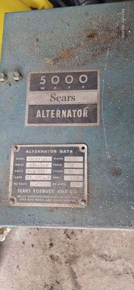 Sears craftsman 5000-Watt Gas-Powered Generator with Control Panel ...