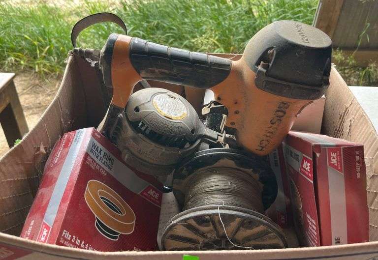 Bostitch Coil Nail Gun, Wax Rings & Spool of Wire - Metzger Property ...