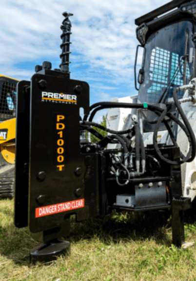 PD 1000 Universal Skid Steer Mount Post Driver 15-25 GPM Rating ...