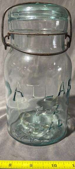 Atlas E-Z Seal Glass Jar with Wire Bail Closure, 7″H - Metzger Property ...