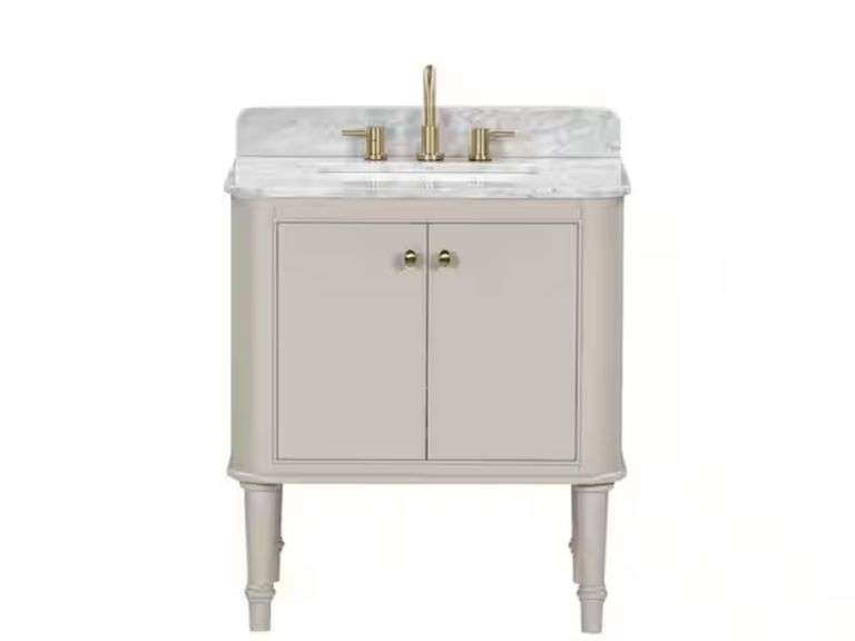 Home Decorators Collection Collette 30 in. Single Sink Greige Bath ...