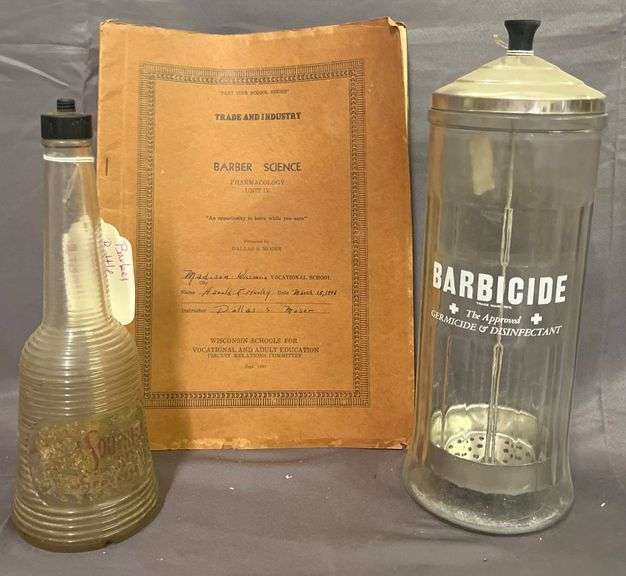 Barbershop Glassware and ‘Barber Science’ Textbook - Metzger Property ...