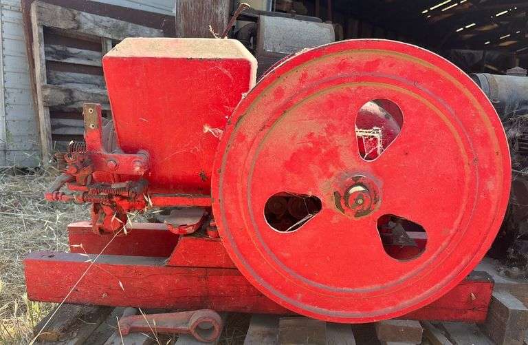 Red Hit-and-Miss Engine with 3 1/2 HP Marking, Engine No. TC242612SR ...