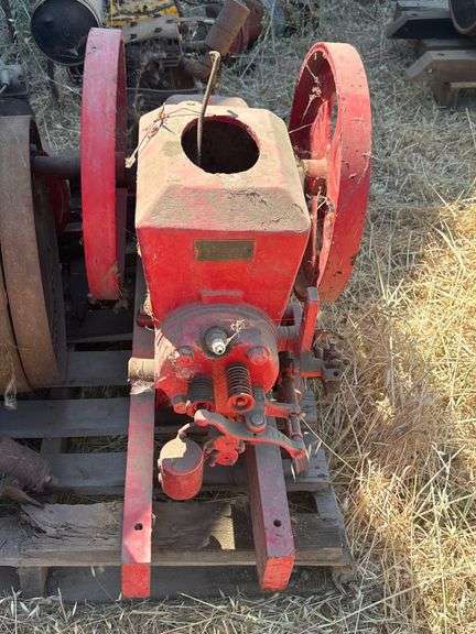 Red Hit-and-Miss Engine with 3 1/2 HP Marking, Engine No. TC242612SR ...