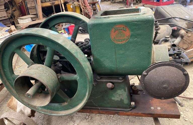 Fuller & Johnson Engine No. 70443 with Flywheel and Mounted Base ...
