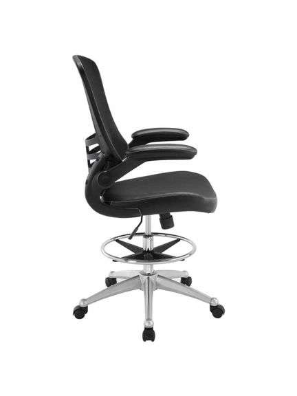MODWAY - Attainment 26.5 in. Width Big and Tall Black Vinyl Drafting ...