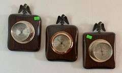 Three Springfield Instruments With Brass Bezels and Eagle Finials ...