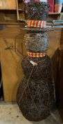 Wire Snowman Figure with Hat and Scarf, 14” Diameter 58” Tall - Metzger ...