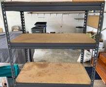 Metal Shelving Unit with Particle Board Shelves, 3×1.5×6’ - Metzger ...