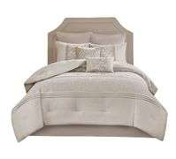 8-Piece Neutral King Polyester Embroidered Comforter Set with Matching ...