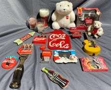 Coca-Cola Branded Collectibles Including Bottle Openers, Plush Bears ...