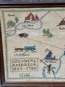 Framed Embroidered Map of Colonial America, 1684–1730 - Metzger ...