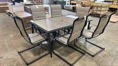 Hampton Bay Glenridge Falls 7-Piece Metal Padded Sling Rectangular ...