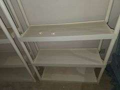 Two White Plastic Shelving Units, 39″ x 12″ x 72″ - Metzger Property ...