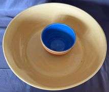 Two Hand-Painted Pacific Rim Bowls with Multicolor Stripe Design ...