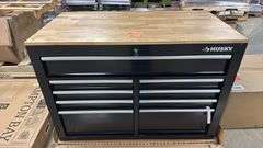 Husky 46 in. x 25 in. D 9-Drawer Mobile Workbench with Adjustable ...