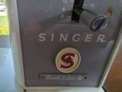 Singer Touch & Sew Sewing Machine in Table with Storage Drawers, Items ...