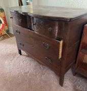 Four-Drawer Chest with Curved Drawer Fronts and Brass Hardware 42x22x34 ...