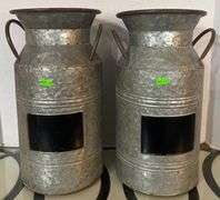 Galvanized Metal Pitchers With Chalkboard Panels, 15-Inch - Metzger ...