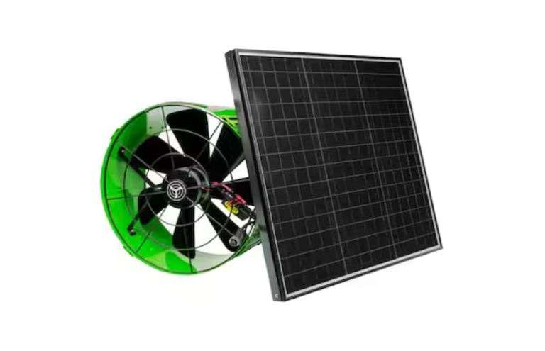 QuietCool 40-Watt Hybrid Solar/Electric Powered Gable Mount Attic Fan ...