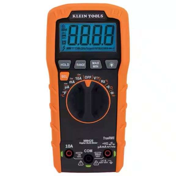 Klein Tools 600 Volt Digital Multimeter, TRMS Auto-Ranging, Temp ...