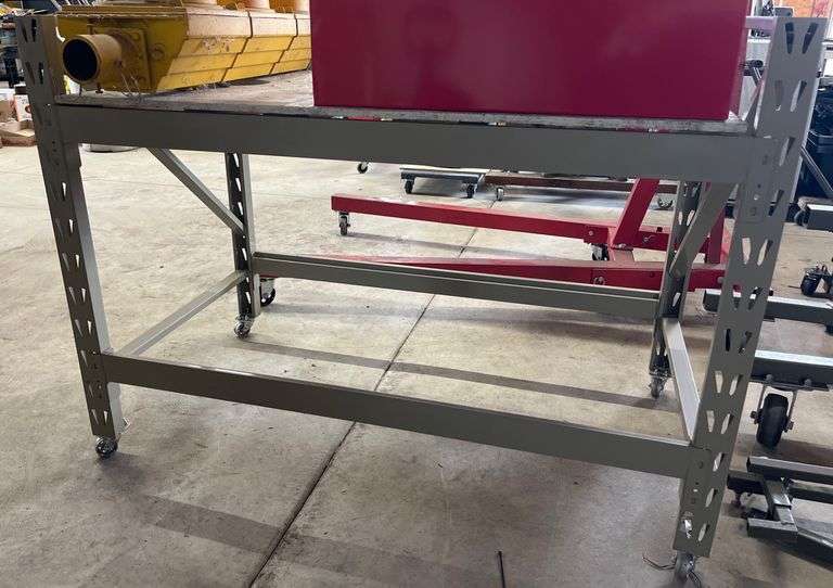 Metal Frame Workbench with Casters, 53x30x39 - Metzger Property ...