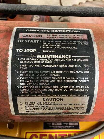 Century Engineering Corp CPM-50 Portable Space Heater - Metzger ...