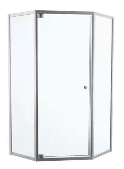 Delta 38 in. W x 74 in. H Neo-Angle Pivot Framed Corner Shower ...