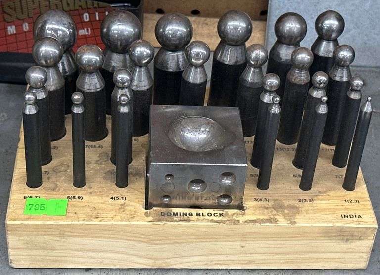 Metal Dapping Punch and Doming Block Kit on Wood Base - Metzger ...