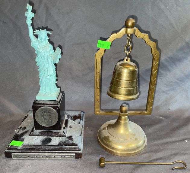 Statue of Liberty by The Danbury Mint with Brass Bell and Stand 10”-9”H ...