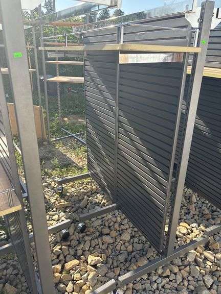Metal Display Rack With Slatted Panels, 48″x28″x67″ - Metzger Property ...