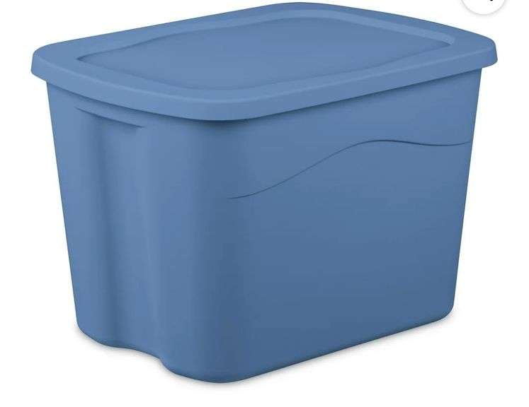 Sterilite 18 Gallon Plastic Storage Bin with Snap-on Lid, Light Blue ...