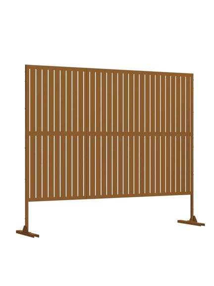 LIRAGO - 75 in. x 48 in. Brown Patio Privacy Screen with Stand ...