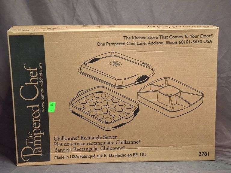 Pampered Chef Chillzanne Rectangle Server with Lid and Inserts ...
