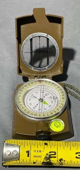 Military-Style Compass with Carrying Pouch and Built-In Clinometer ...