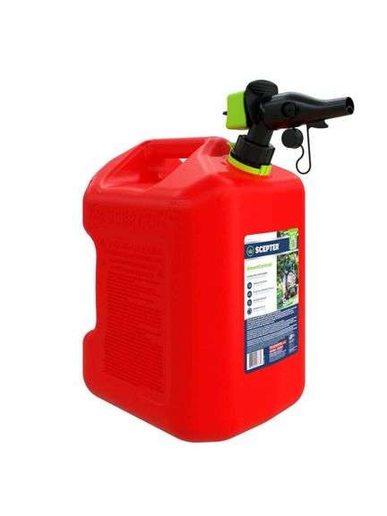 SCEPTER - 5 Gal. Smart Control Gas Can with Rear Handle, Red Fuel Container - Metzger Property ...