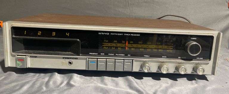 Craig AM/FM Eight Track Receiver, Model 5515 - Metzger Property ...