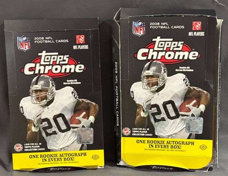 2009 Topps Chrome NFL Football Cards Boxes with Opened Packs - Metzger ...