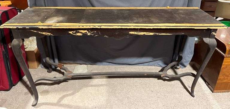 Rectangular Console Table with Cabriole Legs and Distressed Finish 65 ...