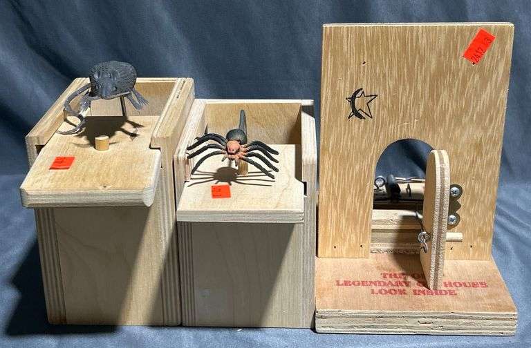 2-Novelty Wood Prank Boxes and 1-Mouse Trap Toy(5”x3.5”x5.5” & 4.5”x3.5 ...