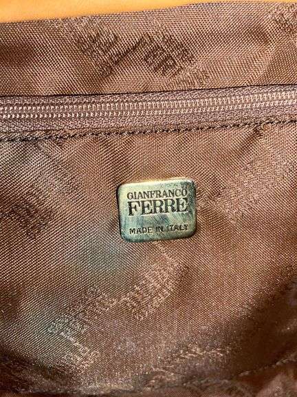 Gianfranco Ferré Croc-Embossed Leather Bucket Bag with Drawstring Closure - Metzger Property ...