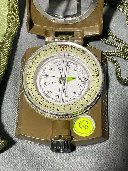 Military-Style Compass with Carrying Pouch and Built-In Clinometer ...